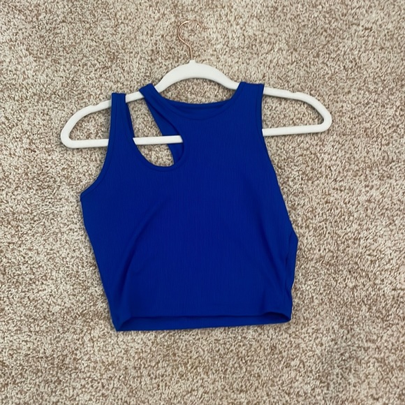 SHEIN | Tops | Shein Blue Crop Top | Poshmark